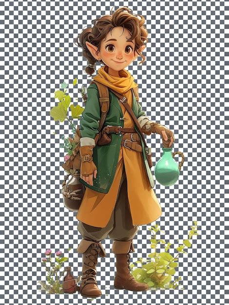 Premium PSD Beautiful Nature Alchemist Isolated On Transparent Background