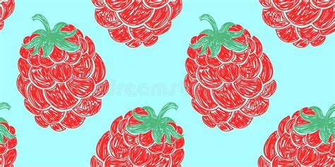 Raspberry Fruit Sketch Color Vector Illustration Stock Vector