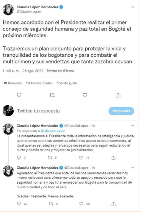 El presidente Petro y la alcaldesa Claudia López anunciaron primer consejo de seguridad en