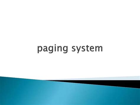 PPT Paging System PowerPoint Presentation Free Download ID