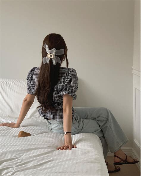 쉬폰 리본 헤어 집게핀 무광 헤어핀