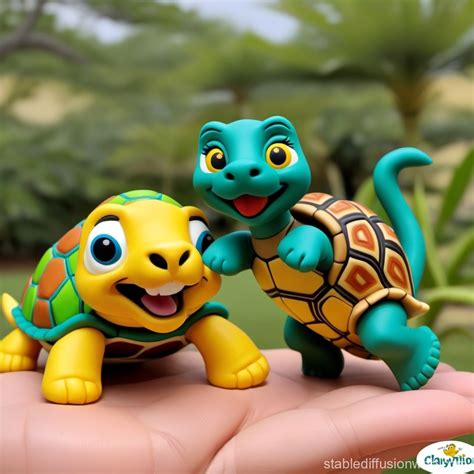 Turtle Running A Race With Glaces Being Fat And Eating Fries The Same