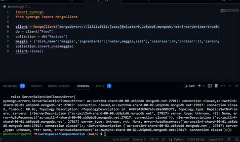Pymongoerrorsserverselectiontimeouterror With Atlas Even When Added To Network Access Python