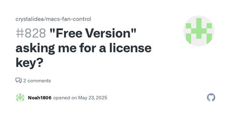 Free Version Asking Me For A License Key Issue Crystalidea Macs Fan Control Github