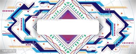 다양한 기술적 요소를 가진 기하학적 추상 기술 배경 구조 패턴 기술 배경 벡터 보안 디지털 공간 가상 기밀 Ep11 개념에 대한 스톡 벡터 아트 및 기타 이미지 Istock