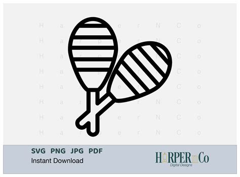 Maracas Outline SVG PNG Cut EPS File Graphic By HarperNCo Creative