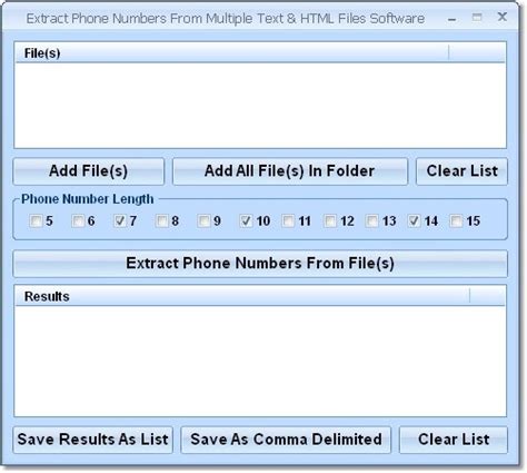 Extract Phone Numbers From Multiple Text And Html Files Software Free