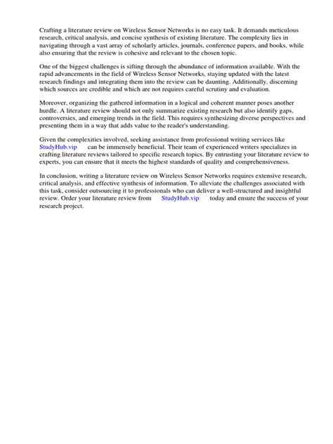 Literature Review Wireless Sensor Network Pdf Wireless Sensor Network Internet Of Things