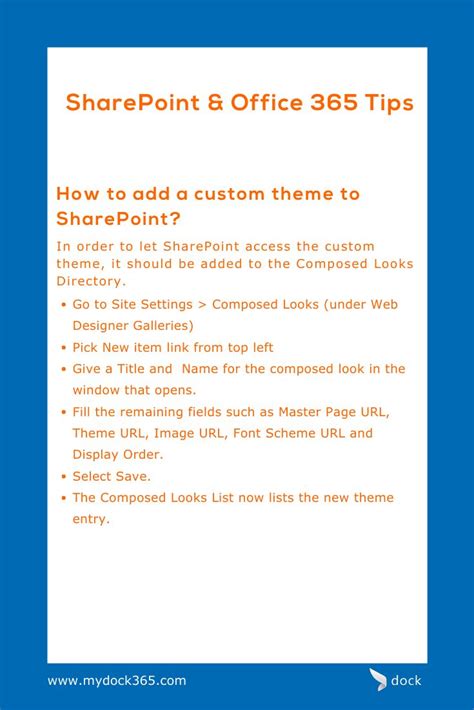 Here Is Our 2nd Sharepoint Tip Of The Week Sharepointtips Dock365 Customsharepointtheme