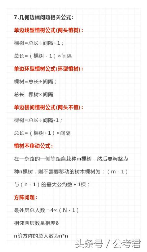 2019國考行測數量關係常用的37個公式 每日頭條