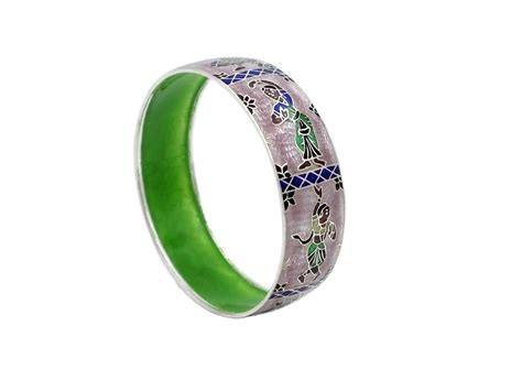 Сребърна гривна с емайл Танц Гривни Orientalart Bg