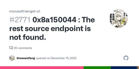 0x8a150044 The Rest Source Endpoint Is Not Found · Issue 2771