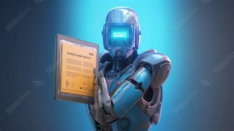 Illustrated D Rendering Robot Hand Grasping A Passport Displaying