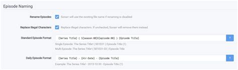 Renaming Series With The Standard Naming Convention S Season00 E Episode00 Produces Error