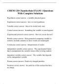 CHEM Chamberlain EXAM Questions With Complete Solutions CHEM Stuvia US