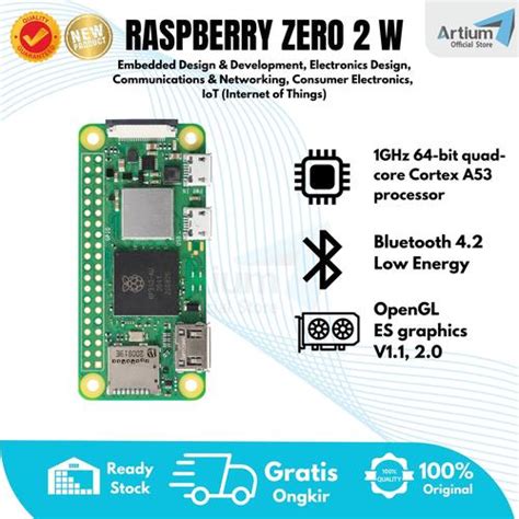 Jual Raspberry Pi Zero 2 W Single Board Computer With Wifi 24ghz 80211 Bgn Ble 42