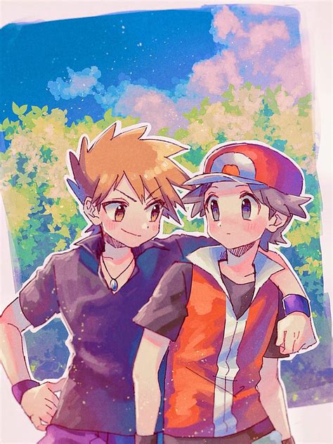 Red And Blue Oak Pokemon And More Drawn By Hanenbo Danbooru