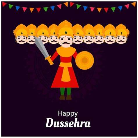 라마 해피 Dussehra Navratri 축제 축 하 인도 휴일 배경 프리미엄 벡터