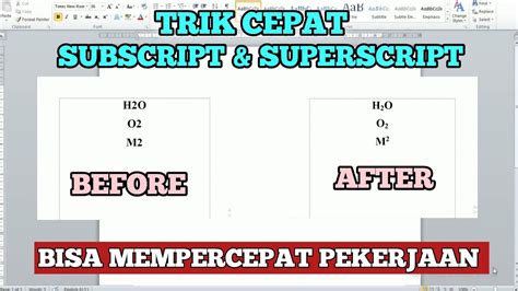 Trik Cepat Subscript Dan Superscript Di Microsoft Word Youtube