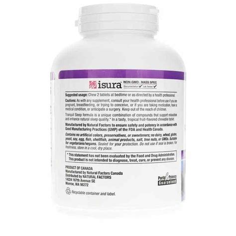 Stress Relax Tranquil Sleep Chewable Natural Factors