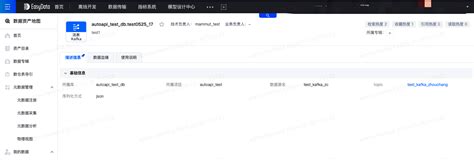 表详情展示 Kafka流表 《数据开发与治理平台easydata用户手册 V90 Update03》