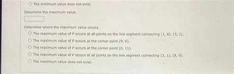 Solved Use The Given Solution Set To Find The Maximum And Chegg