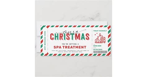 Christmas Spa T Voucher Certificate Massage Invitation Zazzle