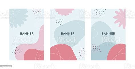 추상 배너 템플릿 세트 벡터 다채로운 트렌디 한 수직 디자인 일러스트레이션 흰색과 분홍색 프레임 기하학적 모양 컬렉션과 자연 배경과 판매 프로모션 제안 초대장 카드 0명에