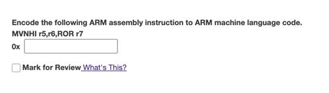 Solved Encode The Following Arm Assembly Instruction To Arm