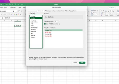 Thousand Separator Not Working On Excel For Mac 1662 Monterey 124