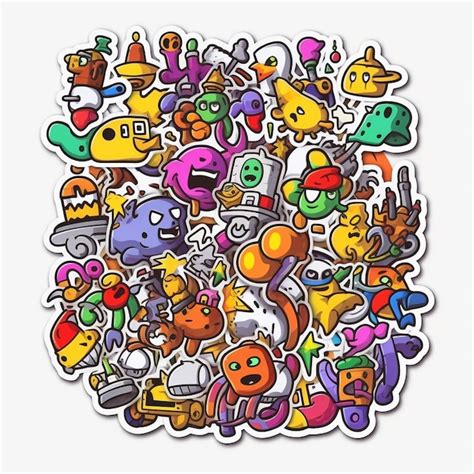 Premium Ai Image Colorful Cartoon Grafitti