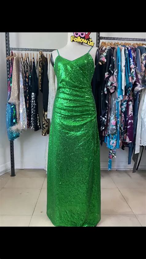 Plus Size Sexy Gold Sequin Cocktail Party Prom Ball Gown Women Lady