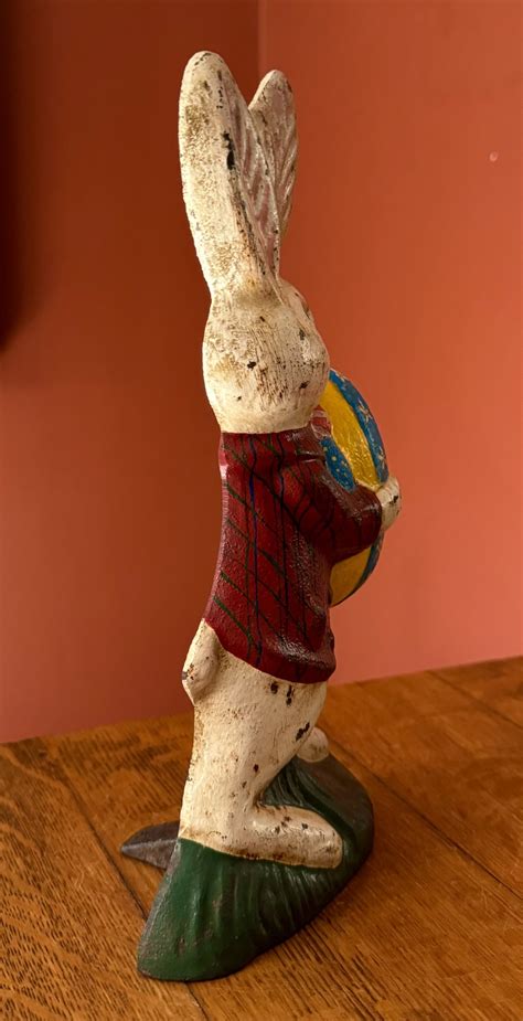 Rare Cast Iron Easter Bunny Doorstop By Pittsburg Foundry Collectors