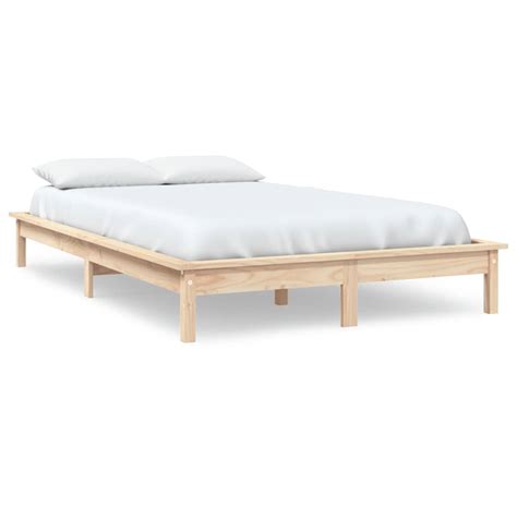 DIOCHE Cadre De Lit 160x200 Cm Bois De Pin Massif YW Tech