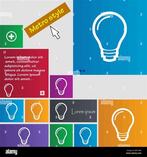 Light Bulb Icon Sign Buttons Modern Interface Website Buttons With Cursor Pointer Vector