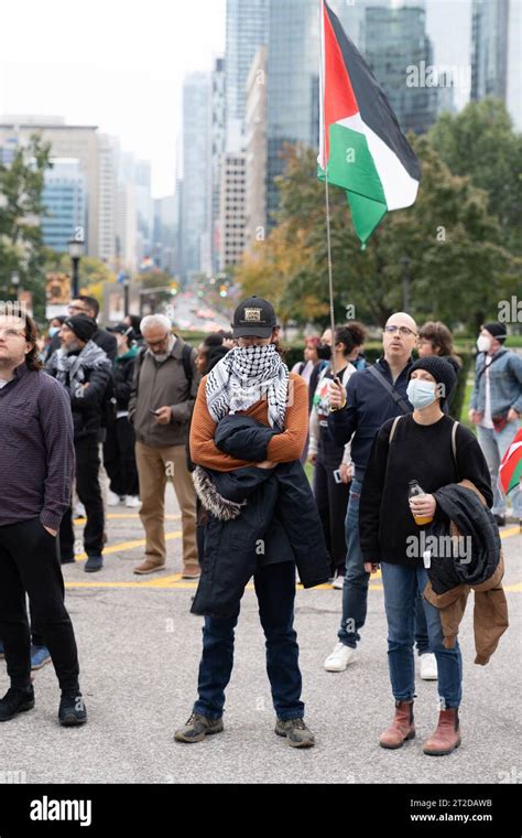 Toronto Canada 18 October 2023 Slogans And Symbols Merge Under
