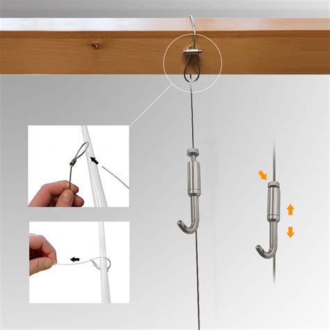 Loop Picture Hanging Wire Hook Kit Clear Cord Heavy Duty Cable