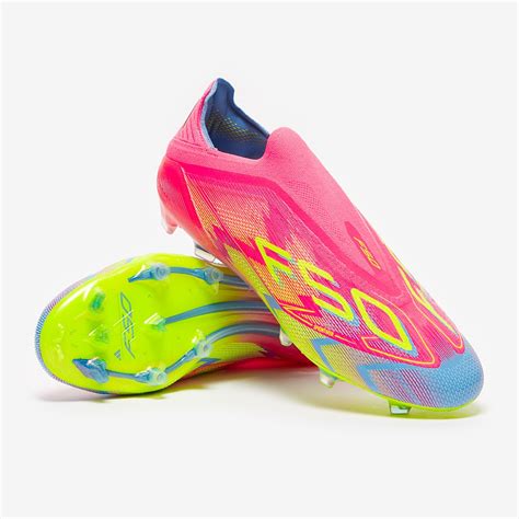 Adidas F50 Elite Laceless Fg Rosa Lúcidolimón Lúcidoazul Fusion