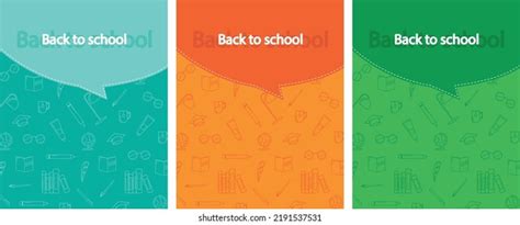 Back School Background Set Education Banners Stock Vector Royalty Free