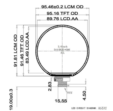 3 6inch Round Circle TFT LCD Screen 544 506 Full IPS LVDS 4Lanes Interface Car LCD Display
