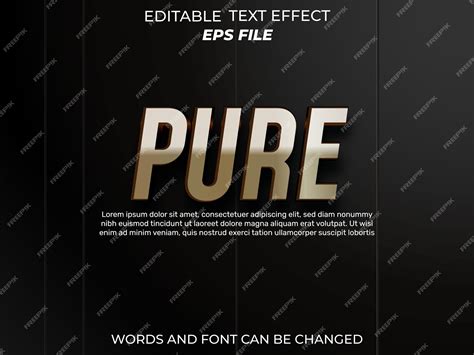 Premium Vector Pure Text Effect Font Editable Typography 3d Text