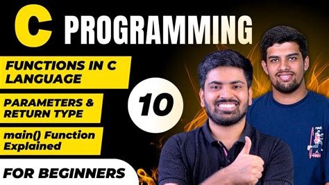 C10 Functions In C Language Function Parameters Arguments And