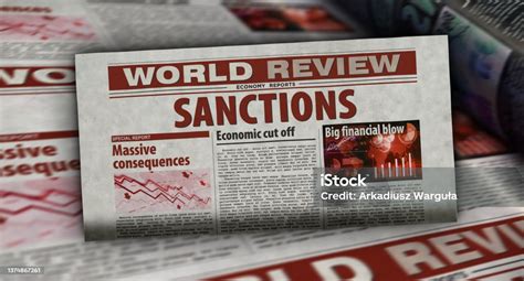 제재 경제 봉쇄 정치 및 금수 조치 신문 3d 일러스트레이션 0명에 대한 스톡 사진 및 기타 이미지 0명 경제 금융 Istock