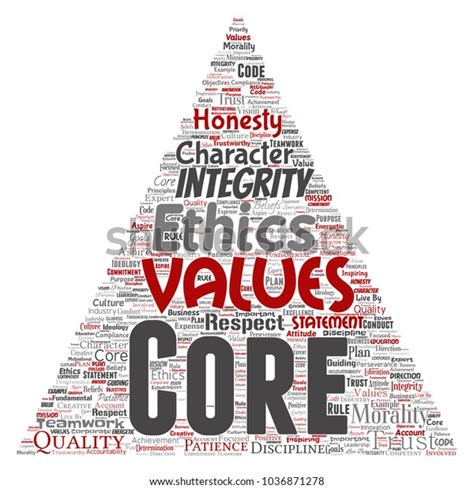 Vector Conceptual Core Values Integrity Ethics Stock Vector Royalty