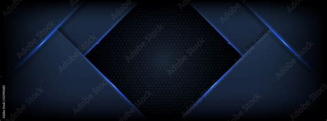 Dark Abstract Background With Dark Blue Overlap Layers Stock Vector