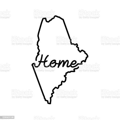 메인 미국 상태 개요 지도 와 필기 Home 단어 애국홈 사인의 연속 라인 드로잉 0명에 대한 스톡 벡터 아트 및 기타 이미지