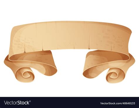Parchment Paper Scroll Ribbon Old Vintage Banner Vector Image