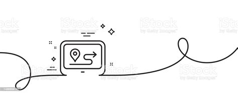 Gps ルート線アイコン道路標識カール付きの連続線ベクトル ちょうつがいのベクターアート素材や画像を多数ご用意 ちょうつがい