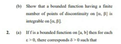 Solved B Show That A Bounded Function Having A Finite