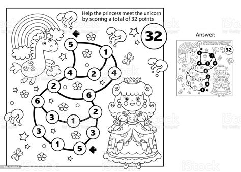 Labyrinthe Ou Labyrinthe Puzzle Jeu Daddition Mathématique Coloriage